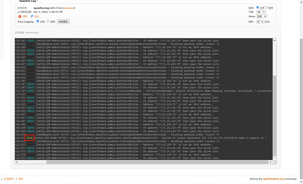 Openfire 490 Websocket Connection Failed Openfire Ignite Realtime Community Forums